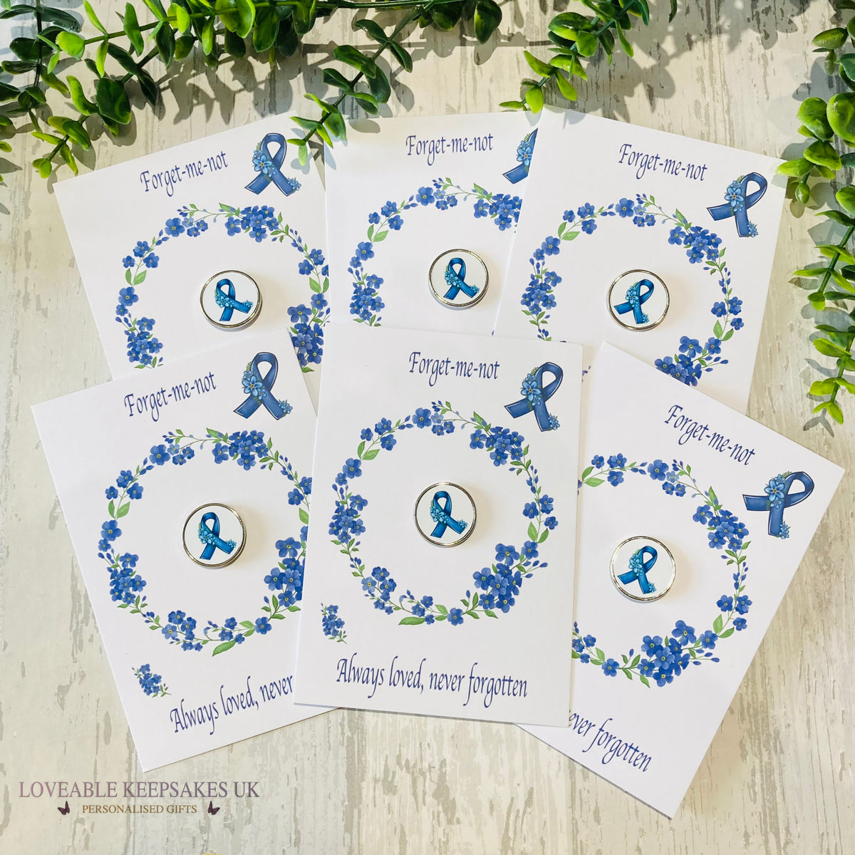 Forget Me Not Pin Badge, Dementia Awareness-in Memory, Funeral Favours ...